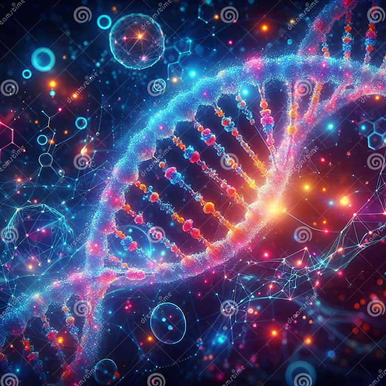 The Colors of DNA from an Artistic Perspective. Stock Photo - Image of ...