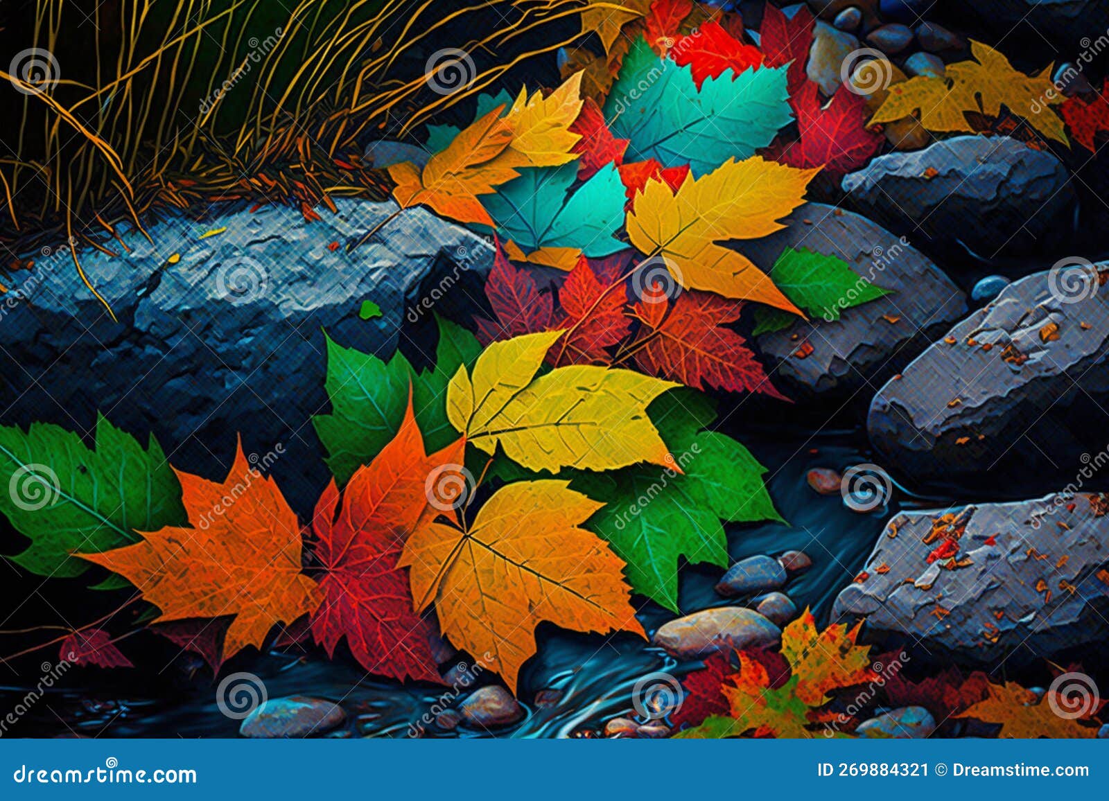 Colors of Fall Ai Generated Stock Illustration - Illustration of maple ...