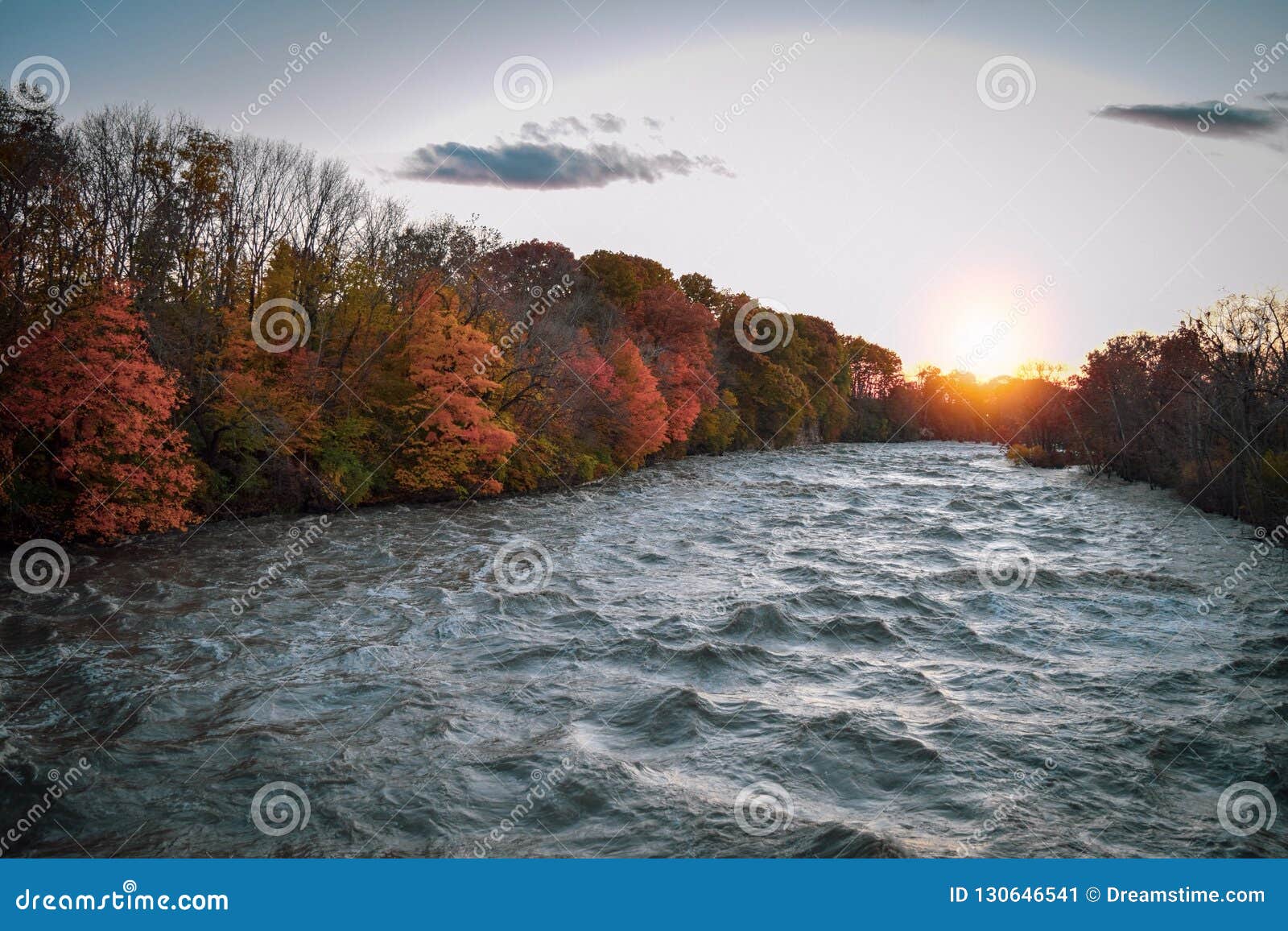 COLORS of FALL OVER a RAGING RIVER Stock Image - Image of fall, river ...