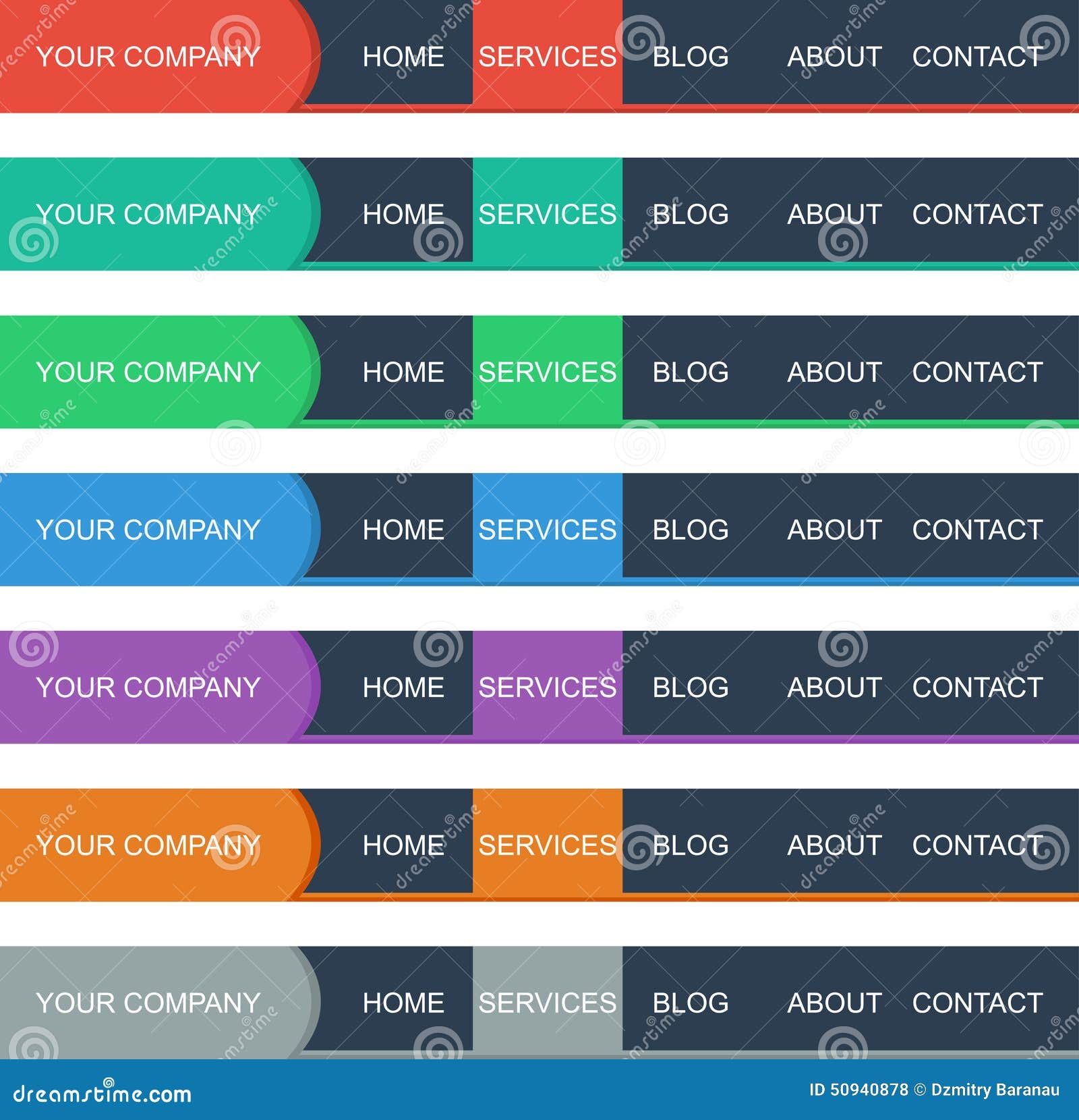 Colors Flat Navigation in Vector Stock Vector - Illustration of control ...