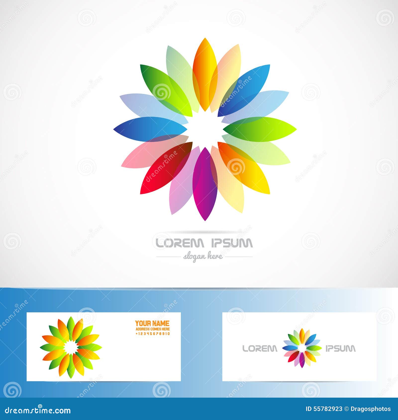 Colors flower logo stock vector. Illustration of colored - 55782923