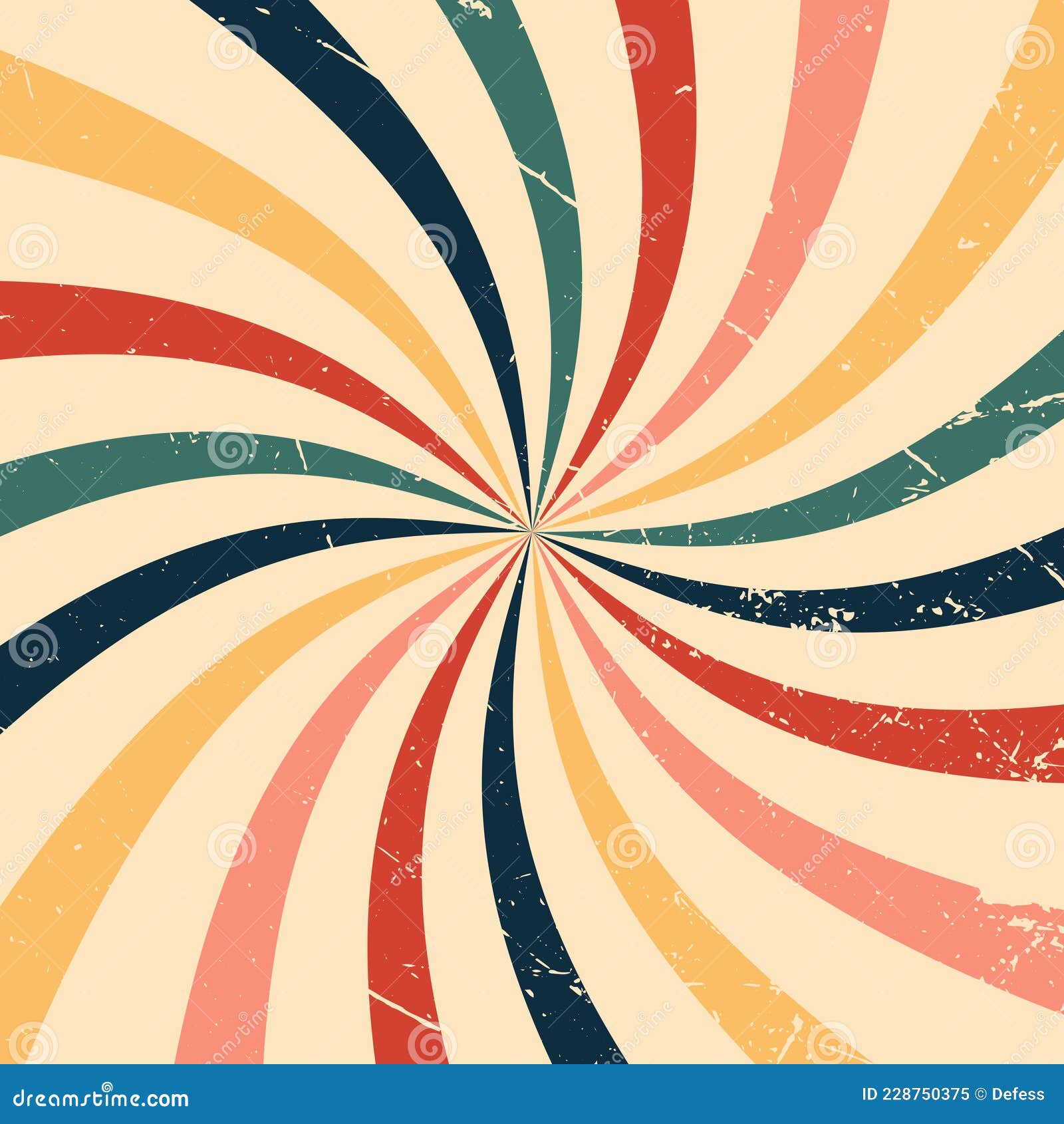 Illustration of a Multicolored Spiral Retro Background. Stock Vector ...