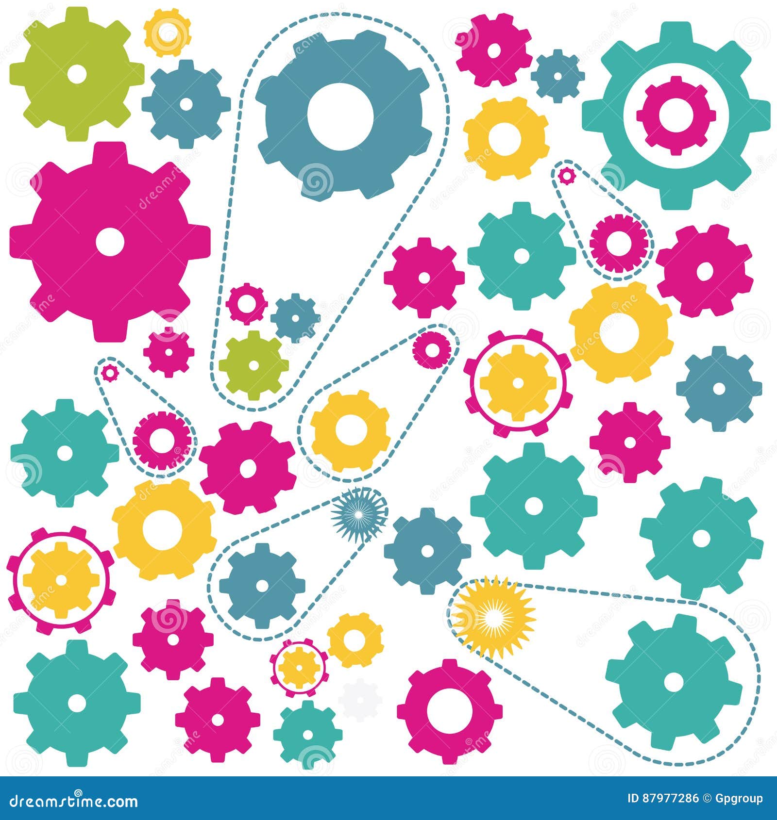 Colors gears symbols icon stock illustration. Illustration of ...