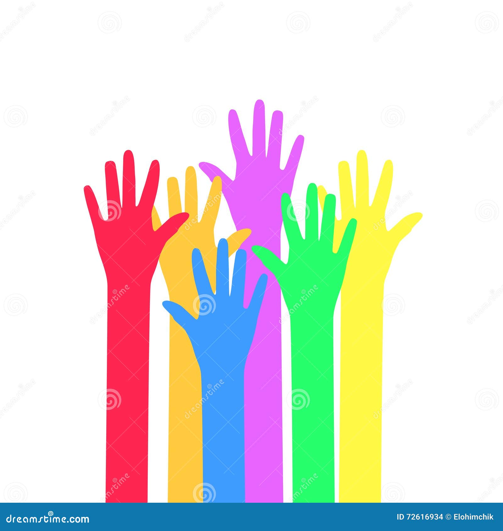 Colors Hands Up. Stock Vector - Image: 72616934