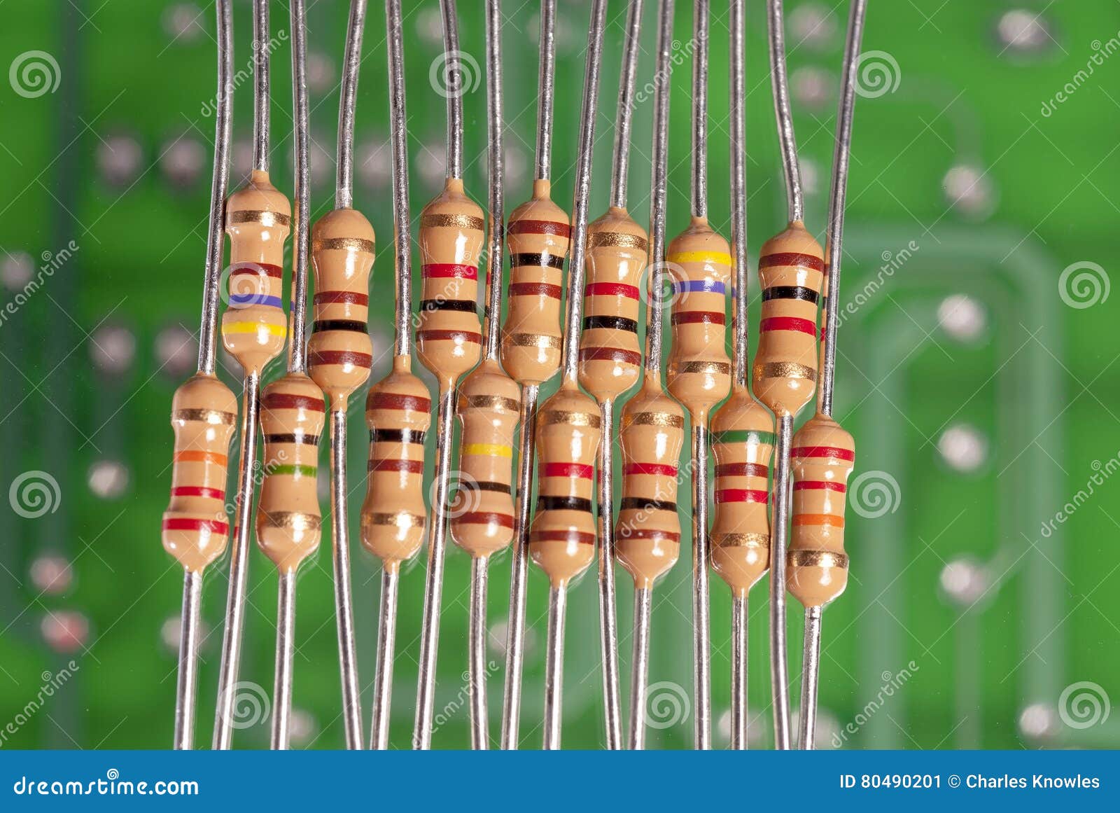 Colors Indicate Resister Type Electronics Stock Image - Image of green ...