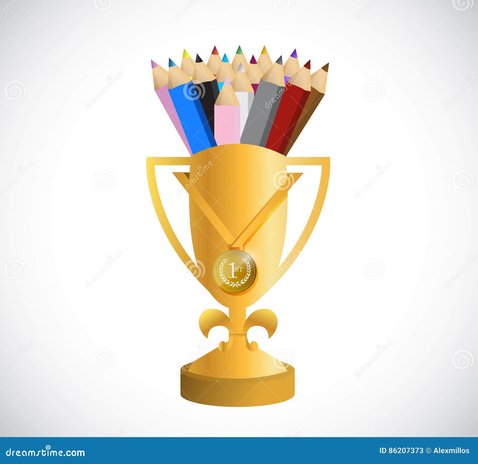 Colors Inside a Golden Trophy Illustration Design Stock Illustration ...