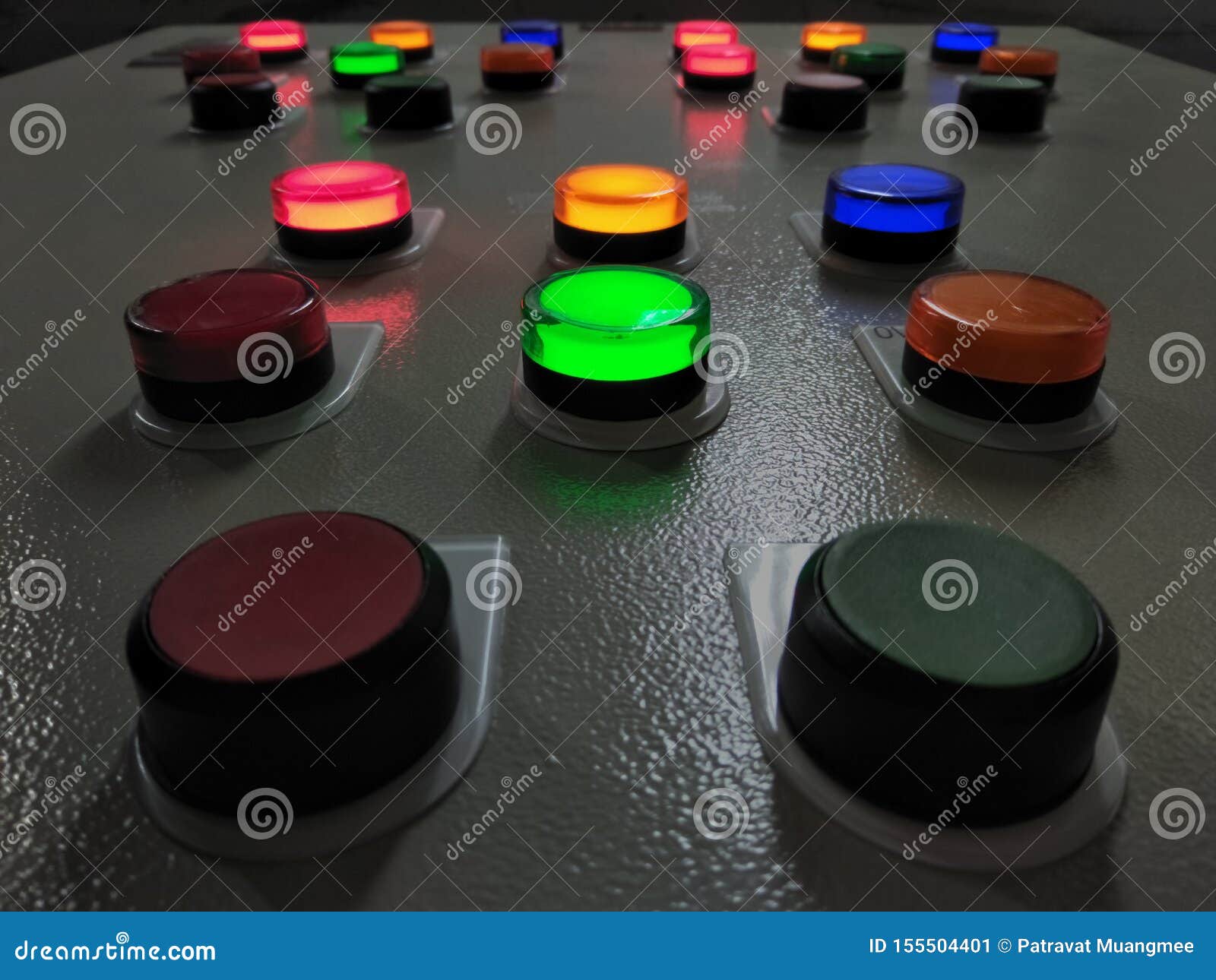 Colors Light of Botton on a Control Box. Stock Image - Image of switch ...
