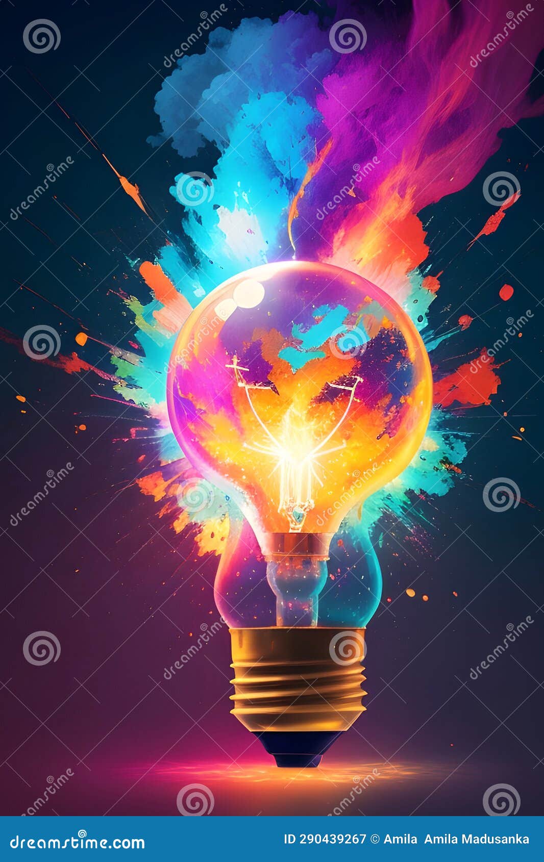 Colors light bulb stock illustration. Illustration of captivating ...