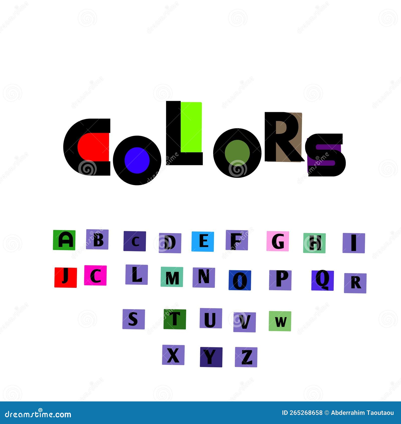 Colors Make the Alphabet Print Logo Stock Illustration - Illustration ...