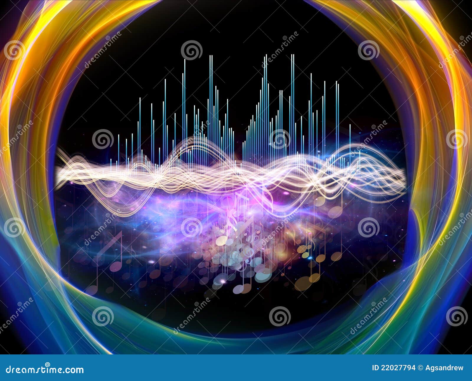 Colors of Music stock illustration. Illustration of oscillation - 22027794