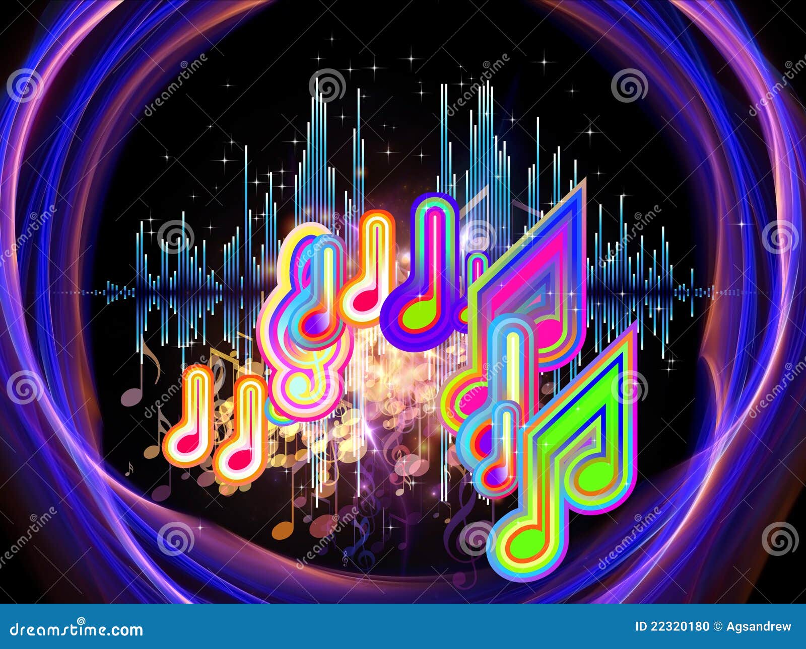 Colors of Music stock illustration. Illustration of glow - 22320180