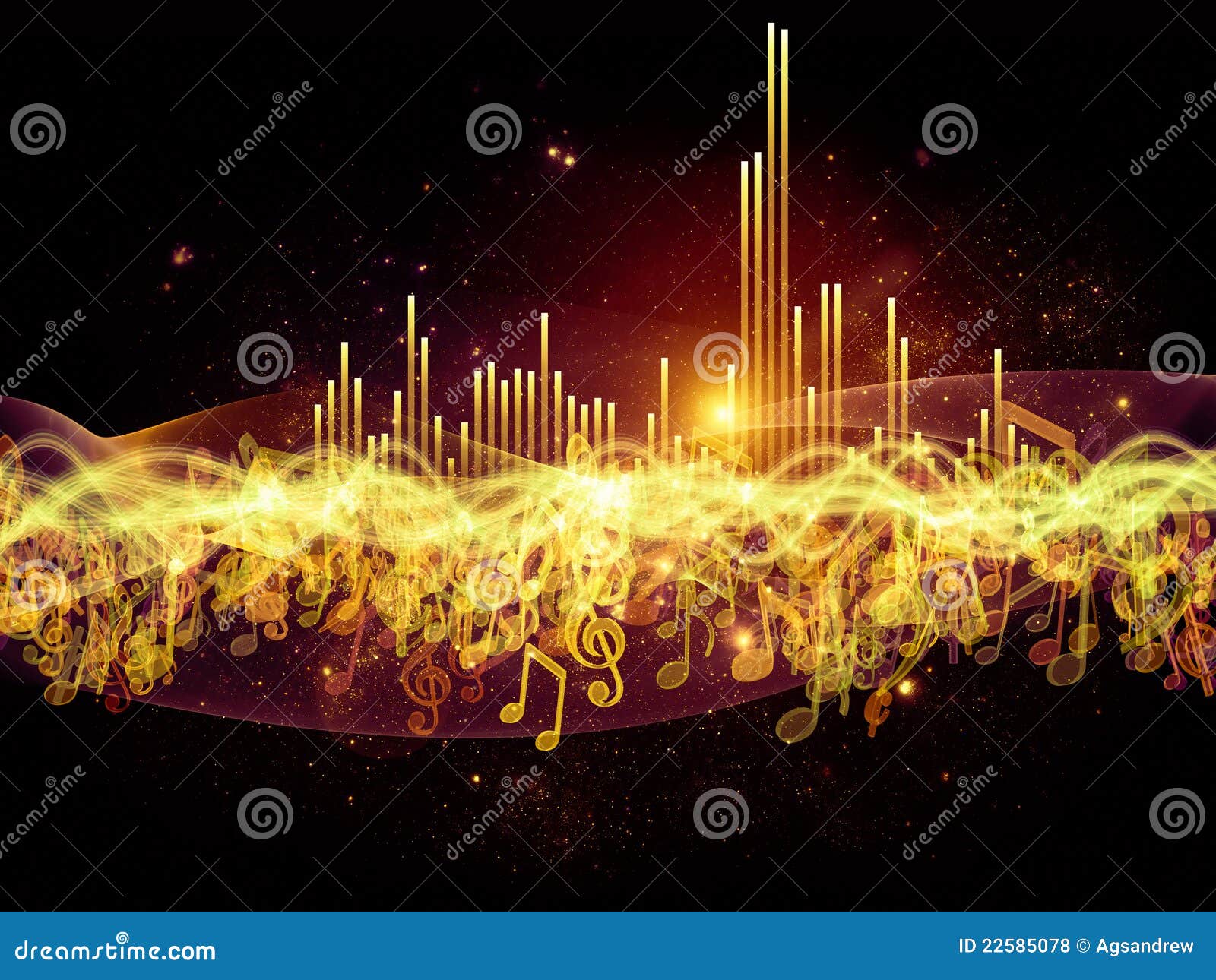 Colors of Musical Energy stock illustration. Illustration of abstract ...