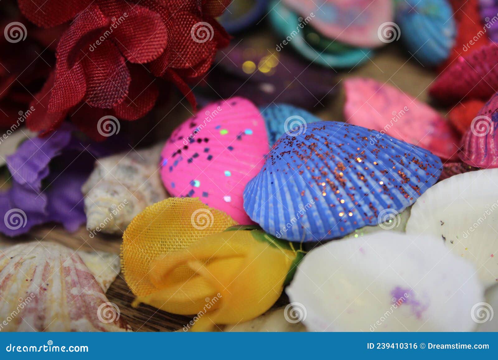 Colors Painted Shells with Sparkle Stock Photo - Image of pretty ...