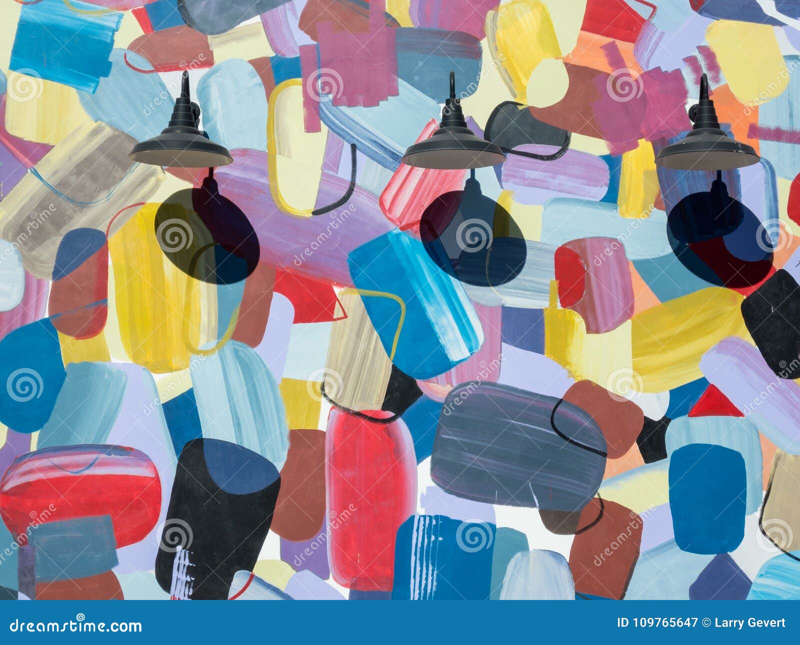 Colorful mural and lights stock image. Image of billboard - 109765647