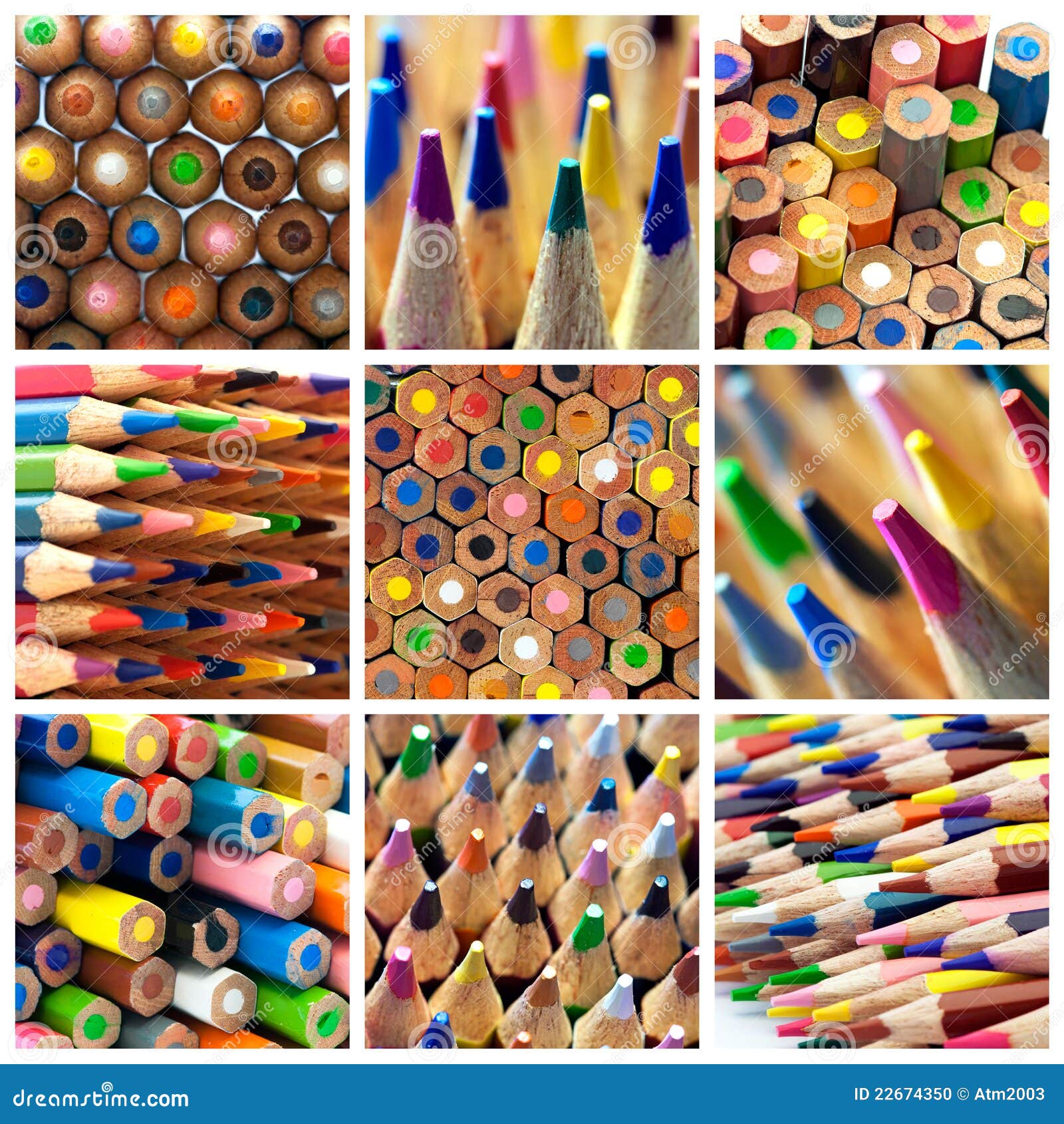 Colors pencils collage stock photo. Image of orange, group - 22674350