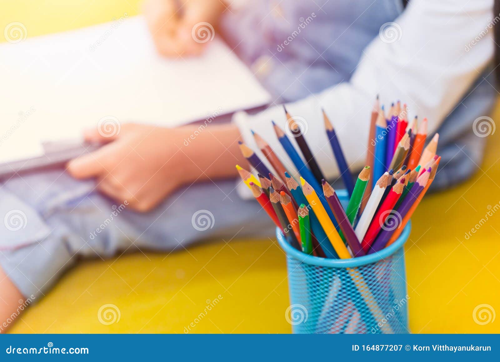 Colors Pencils with Kids Drawing Arts, Creative Education and Learning ...