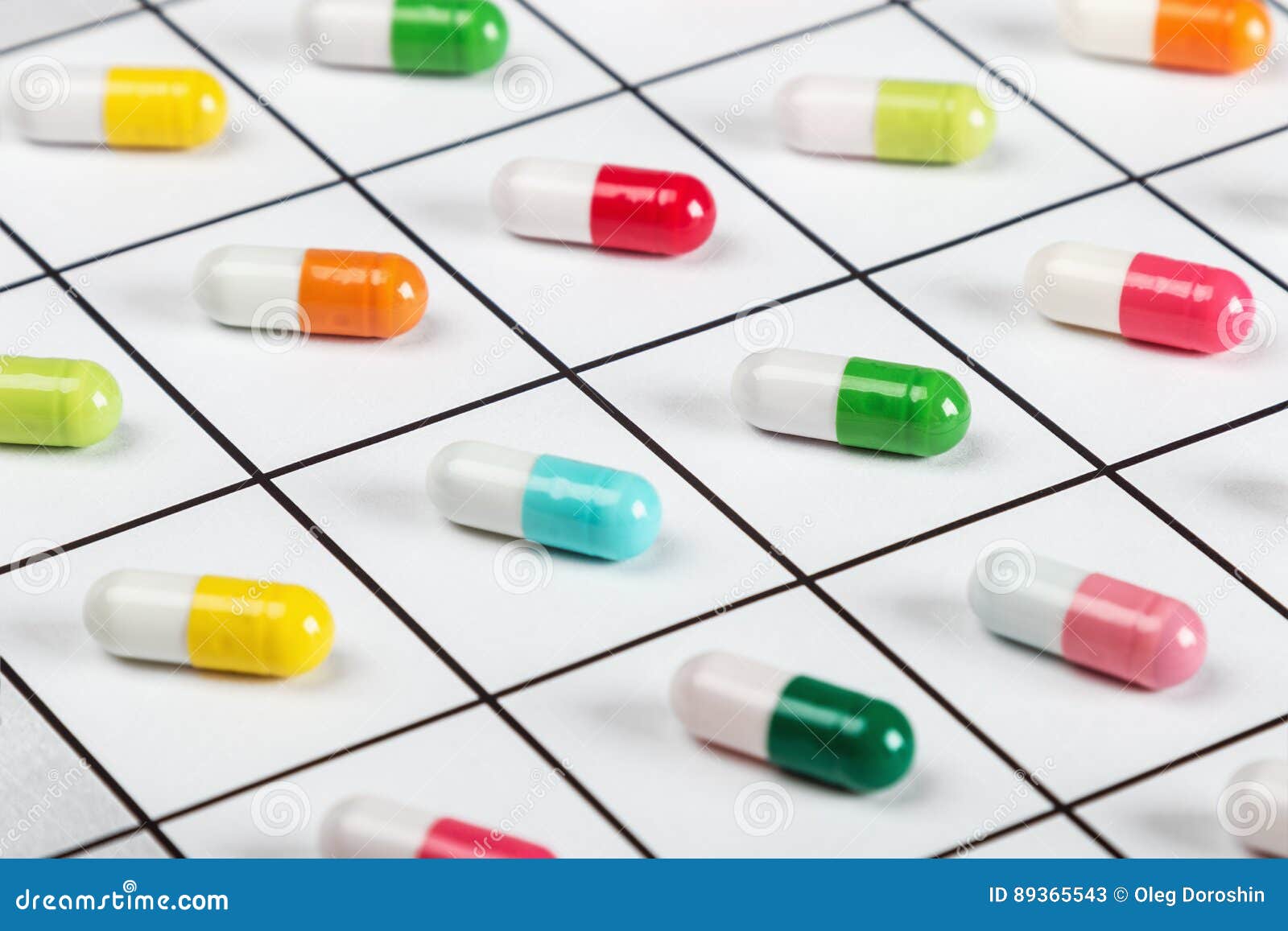Colors of the Pill on the Schedule of Taking Medicines Stock Image ...