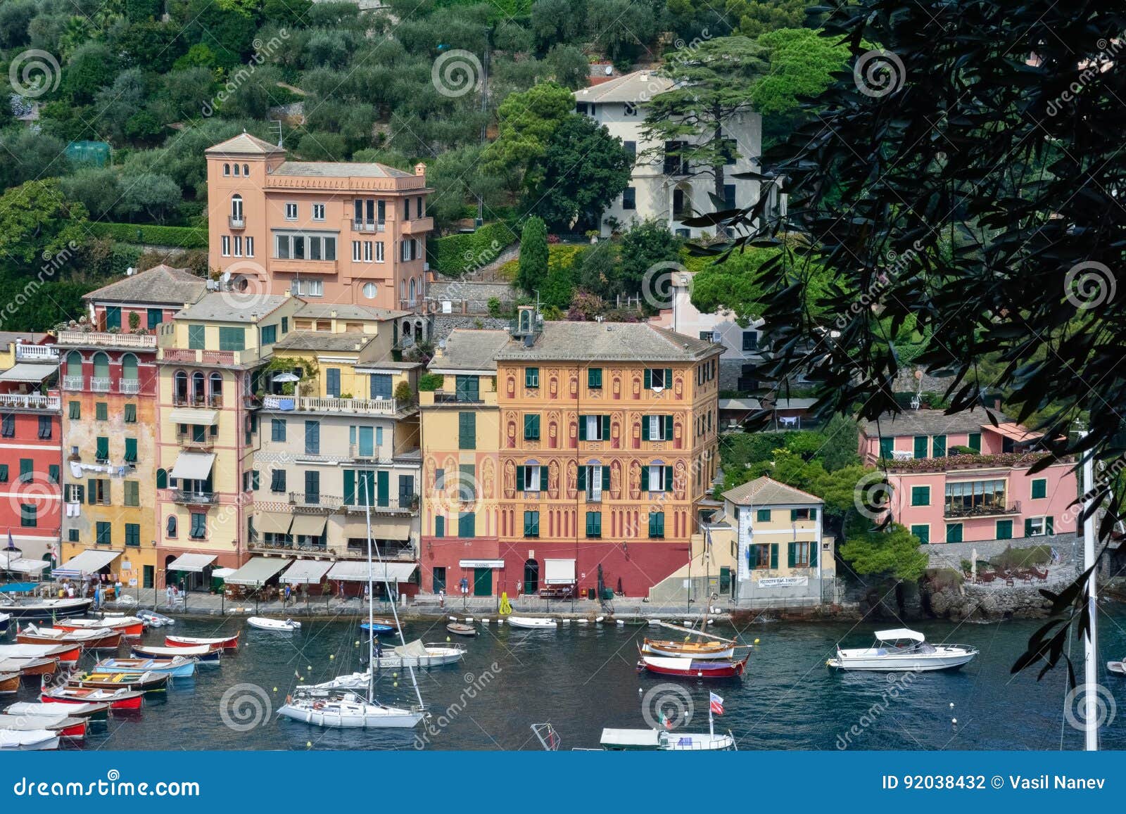 Colors in Portofino editorial photography. Image of trees - 92038432