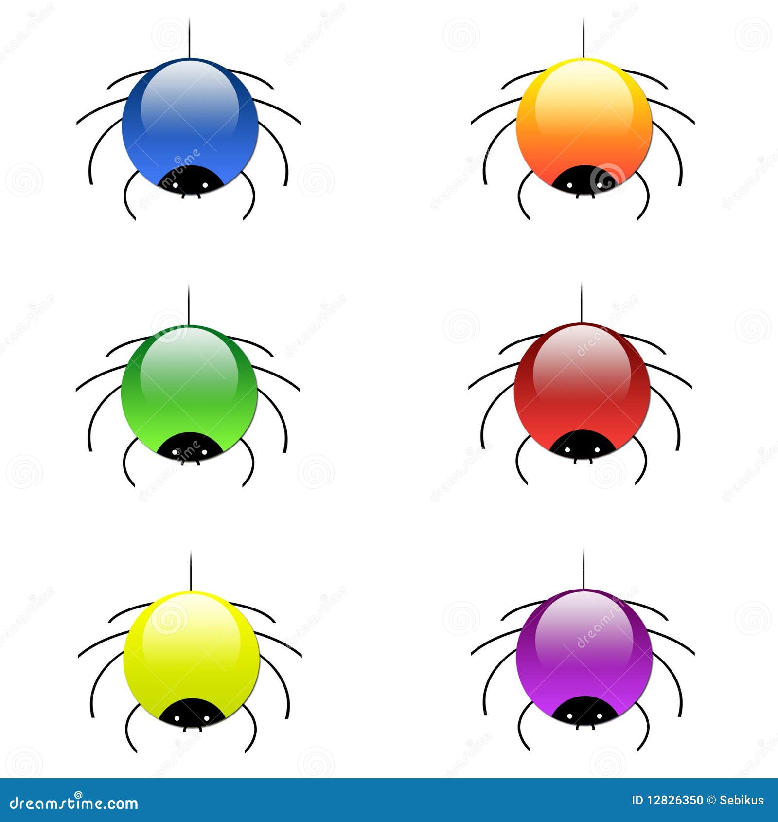 Colors spiders stock photo. Illustration of cartoon, icon - 12826350