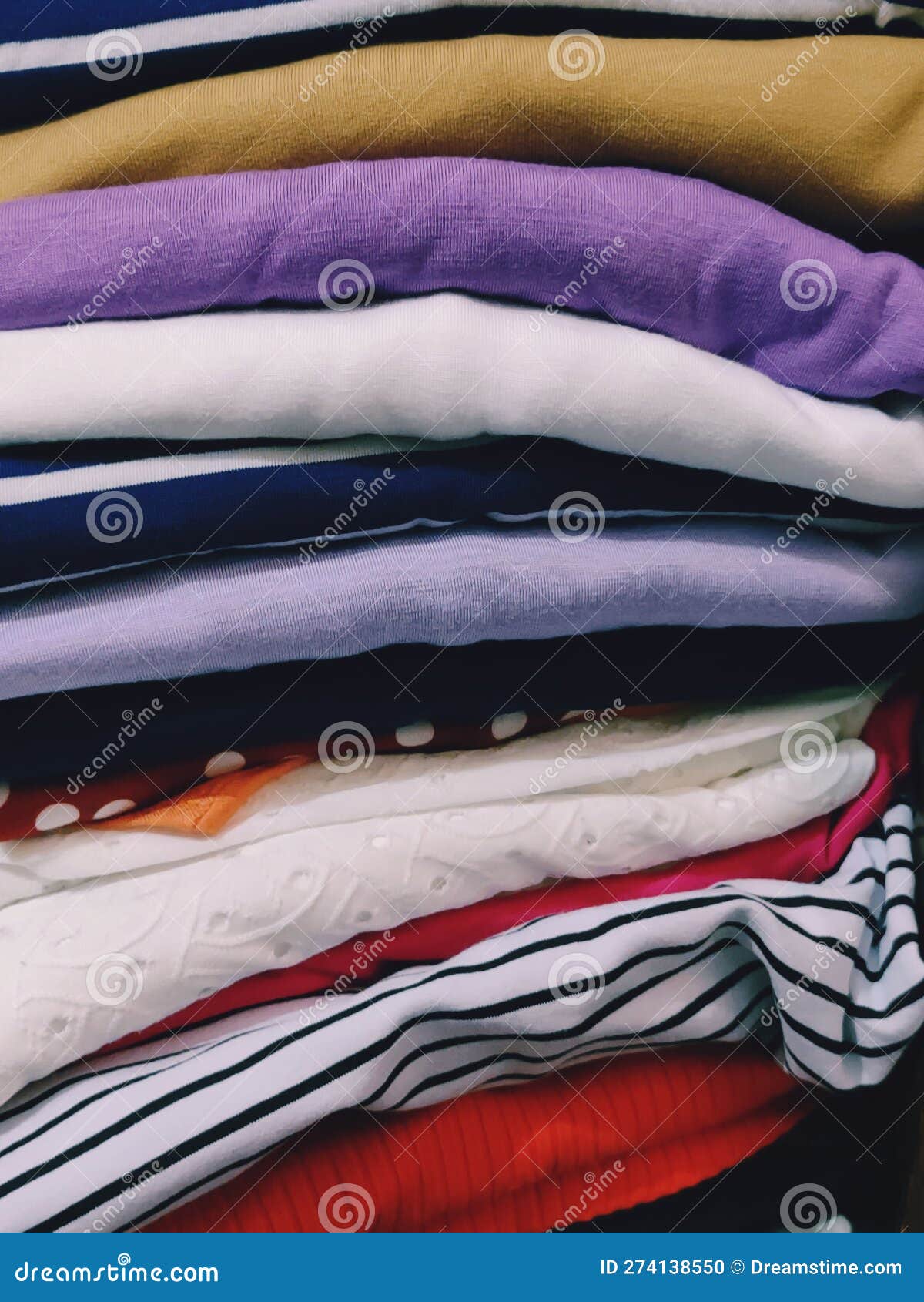 Colors and Textures of Folded Clothes. Stock Illustration ...