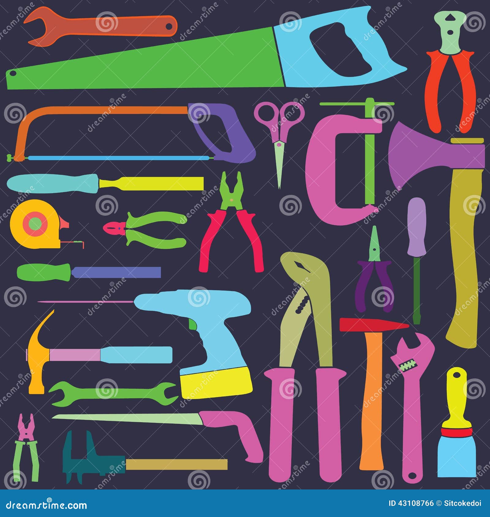 Colors tools stock vector. Illustration of tool, structure - 43108766