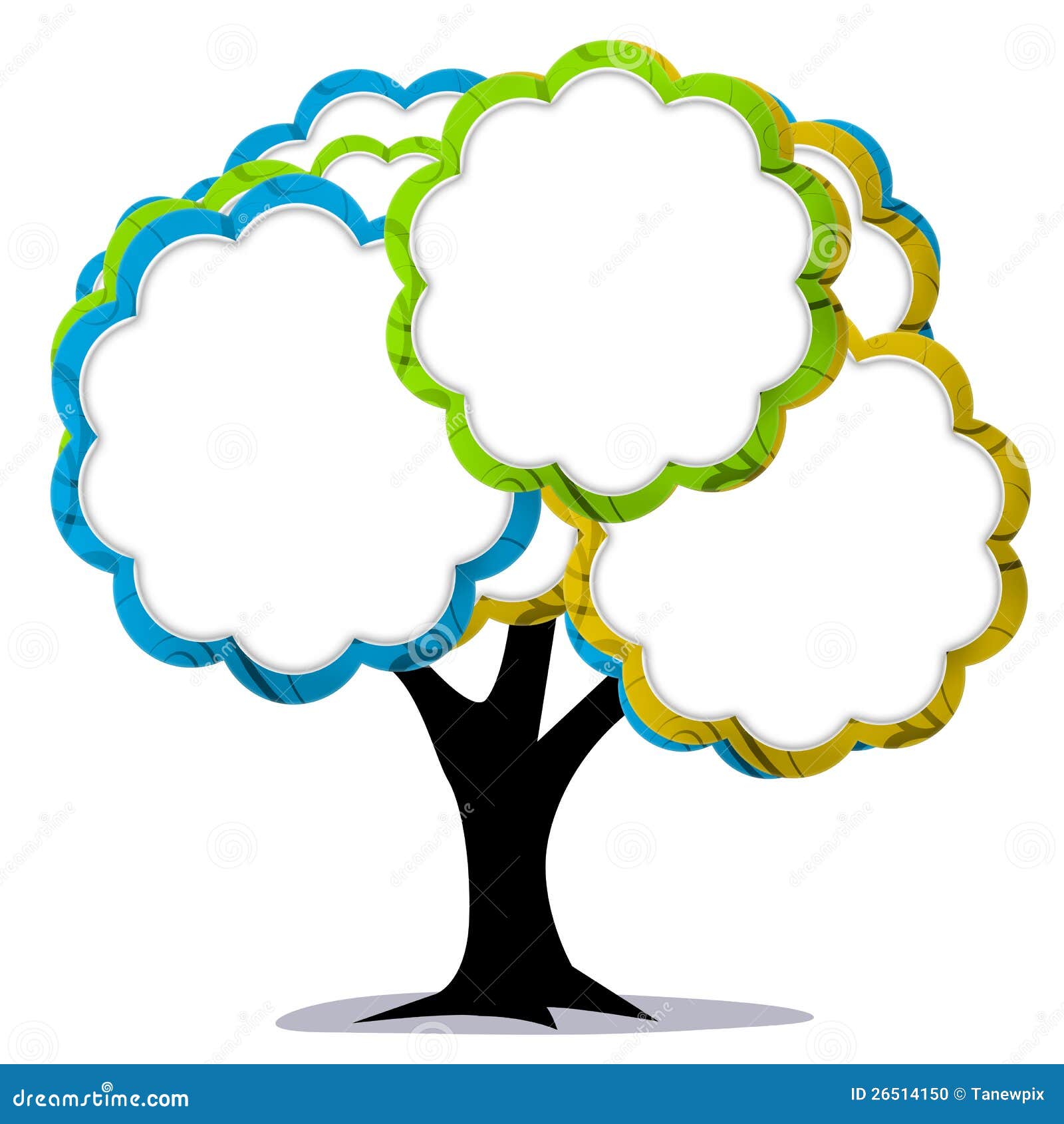 Colors Tree Empty Illustration. Stock Illustration - Illustration of ...