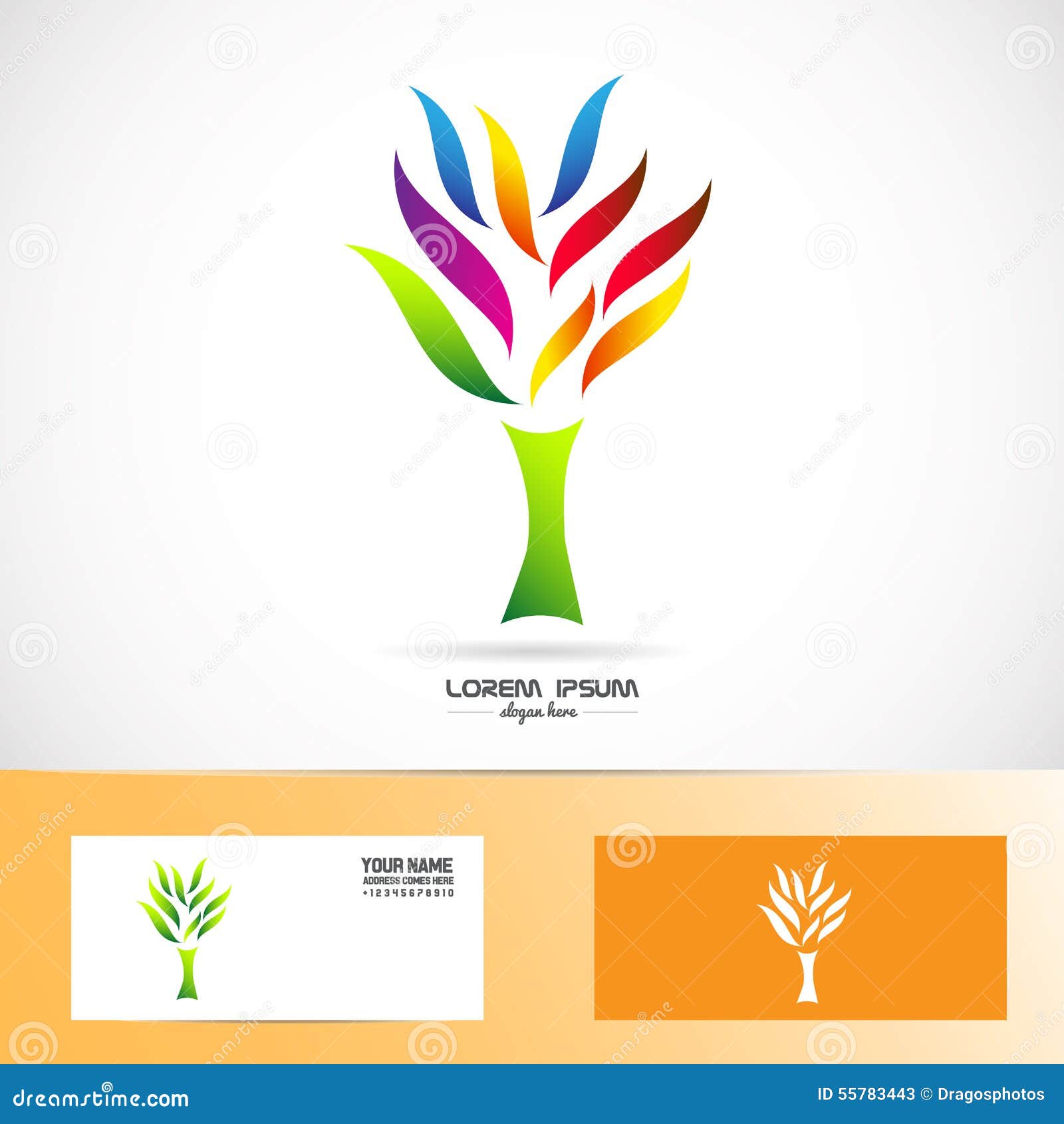 Colors tree logo stock vector. Illustration of logo, brand - 55783443