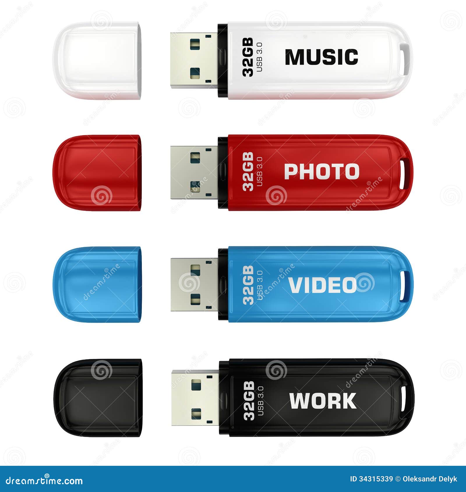 Colors USB flash drives stock illustration. Illustration of card - 34315339