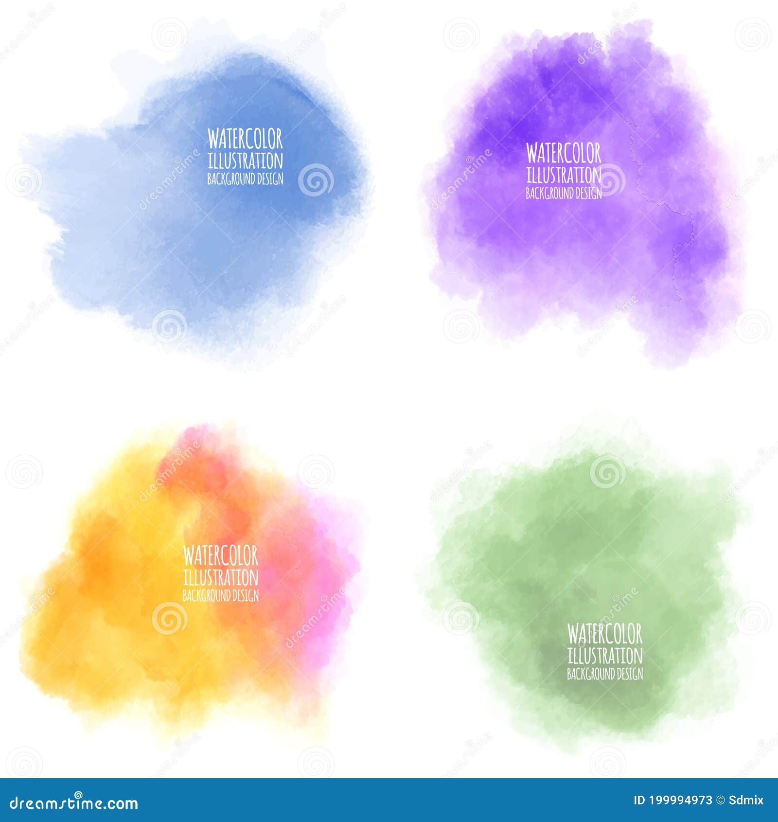 Colors Watercolor Paint Stains Vector Backgrounds Stock Vector ...