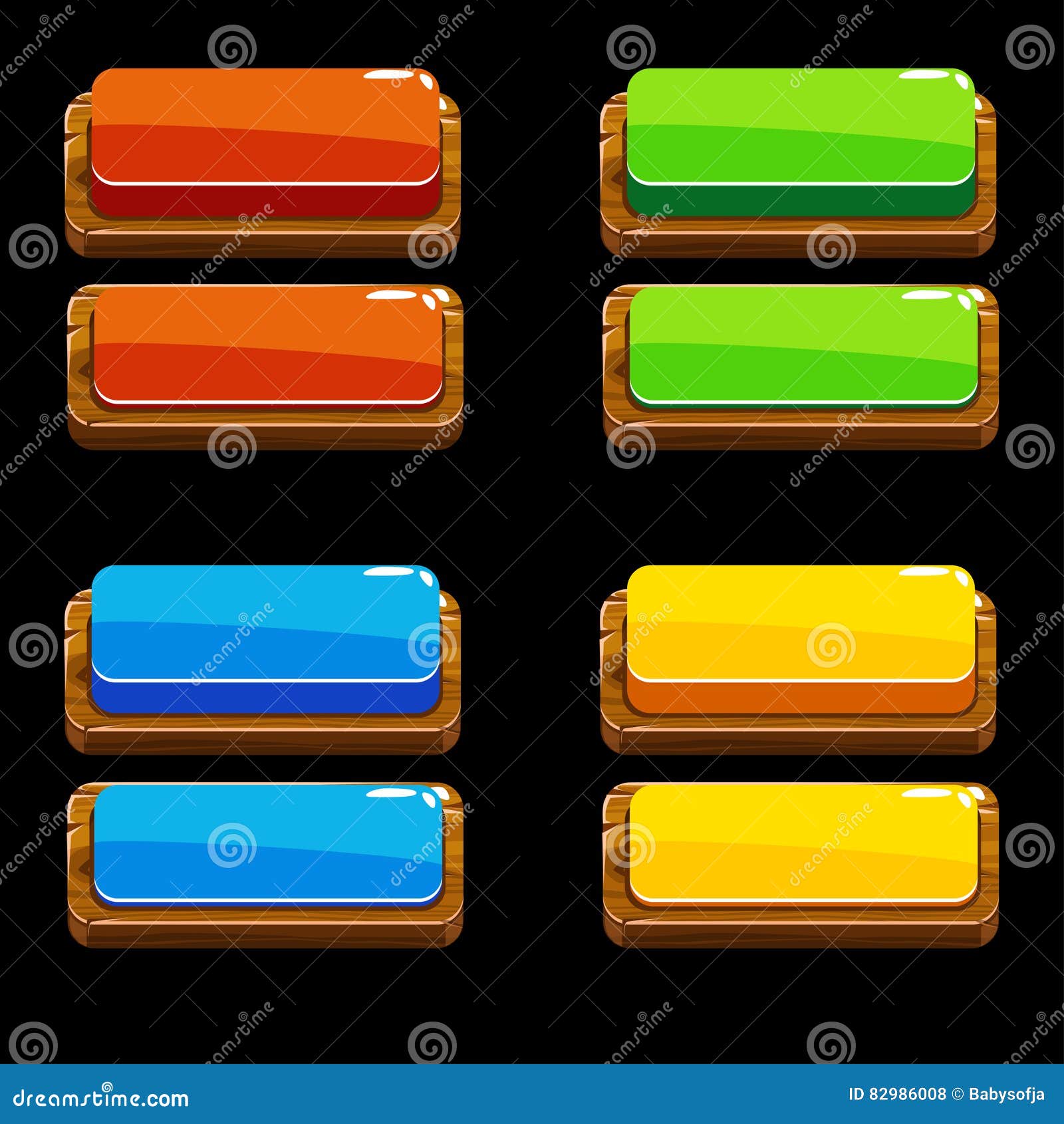 Colors Wooden Push Buttons for a Game Stock Vector - Illustration of ...