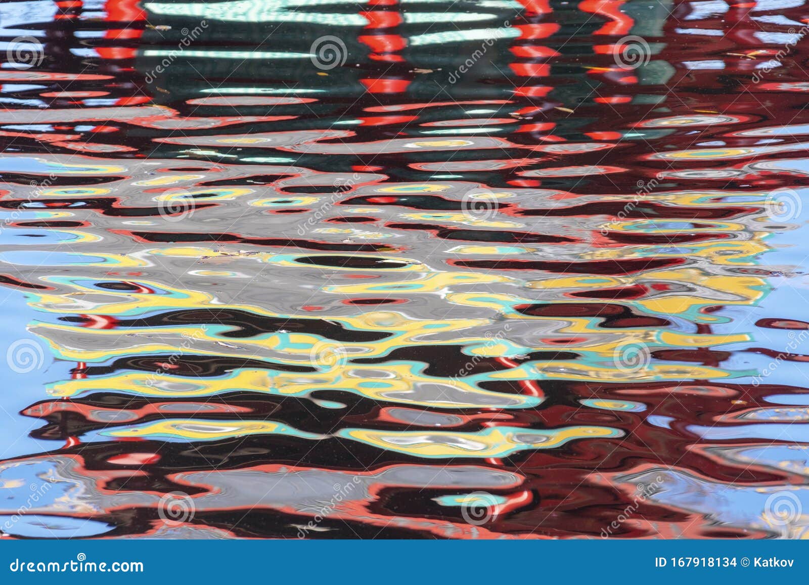 Colorul Reflection in Water Waves. Stock Photo - Image of design ...