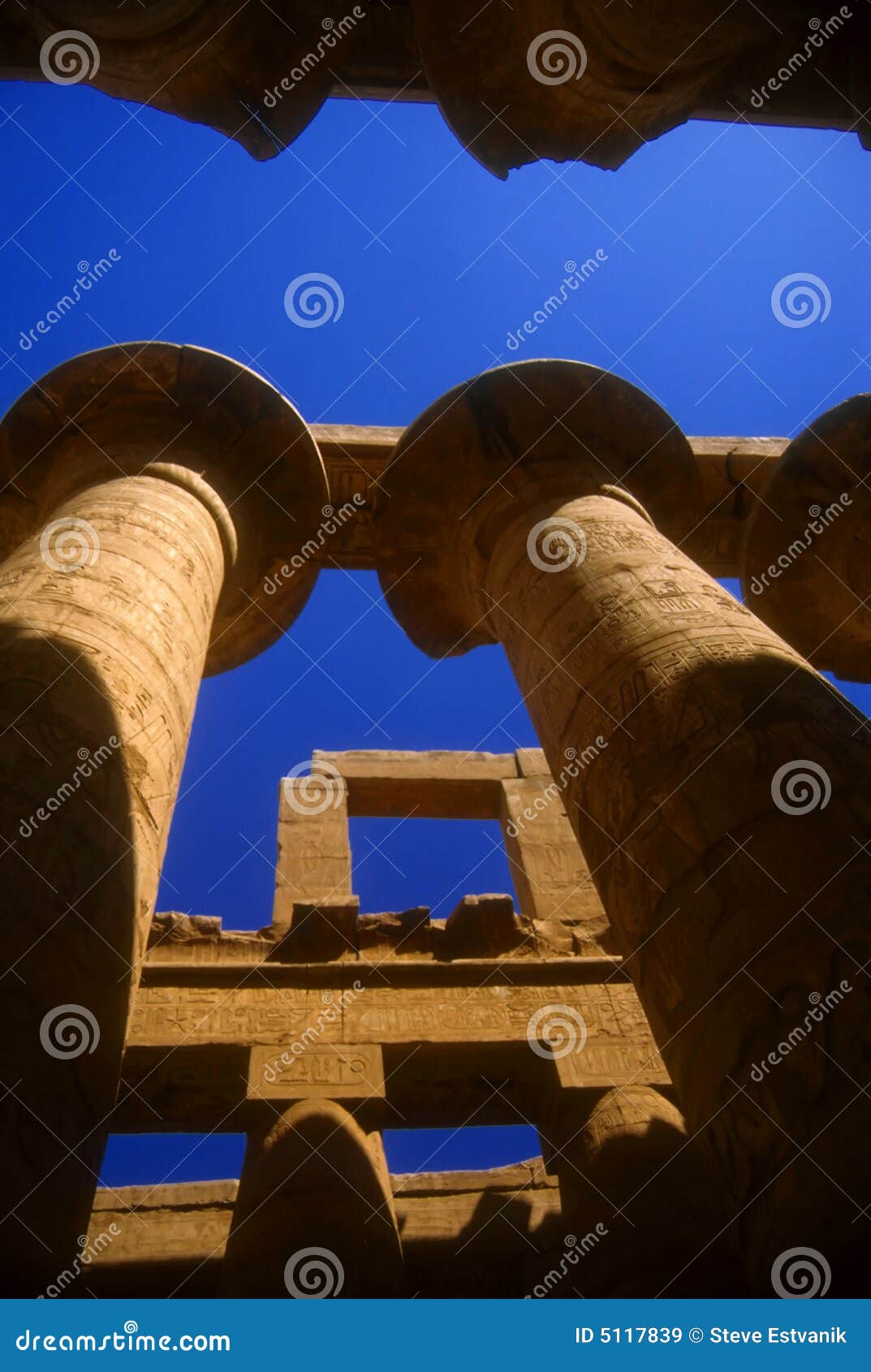 Colossal Columns with Hieroglyphics Stock Image - Image of egypt ...
