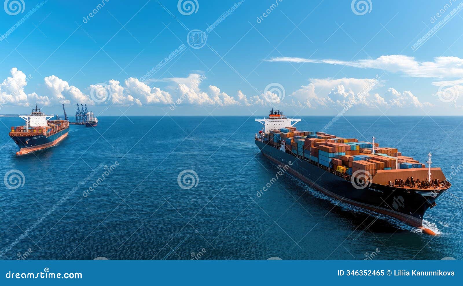 A Colossal Container Ship Sails through the Ocean, Transporting Cargo ...