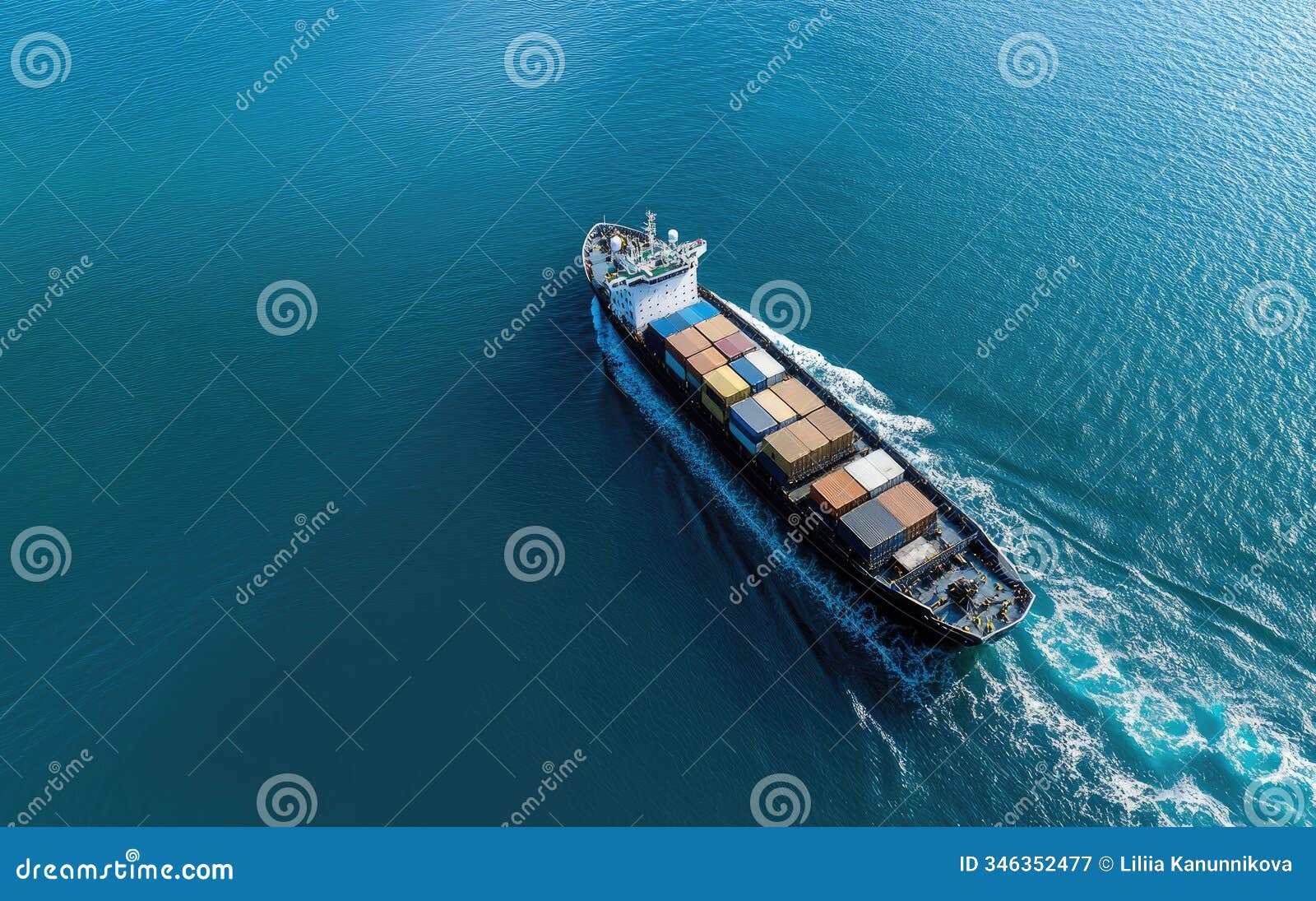 A Colossal Container Ship Sails through the Ocean, Transporting Cargo ...