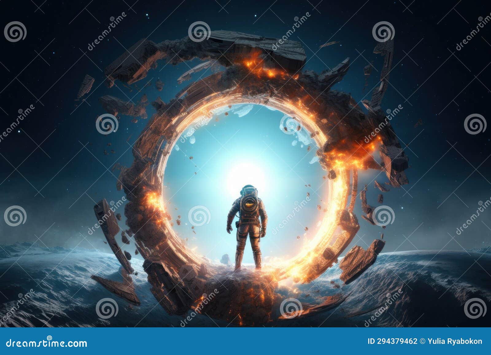 Colossal Cosmonaut Space Portal. Generate Ai Stock Photo - Image of ...