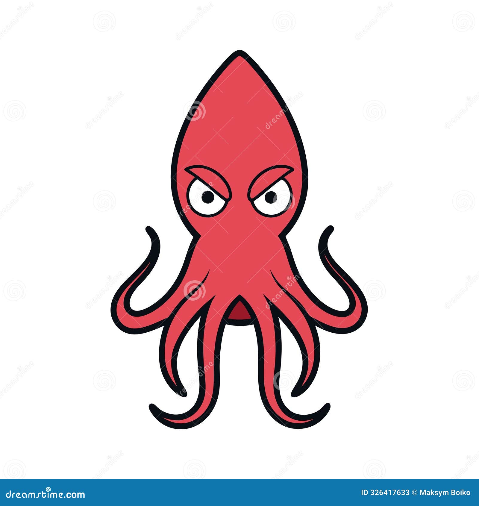 Colossal Squid Angry Icon Vector Stock Vector - Illustration of deer ...