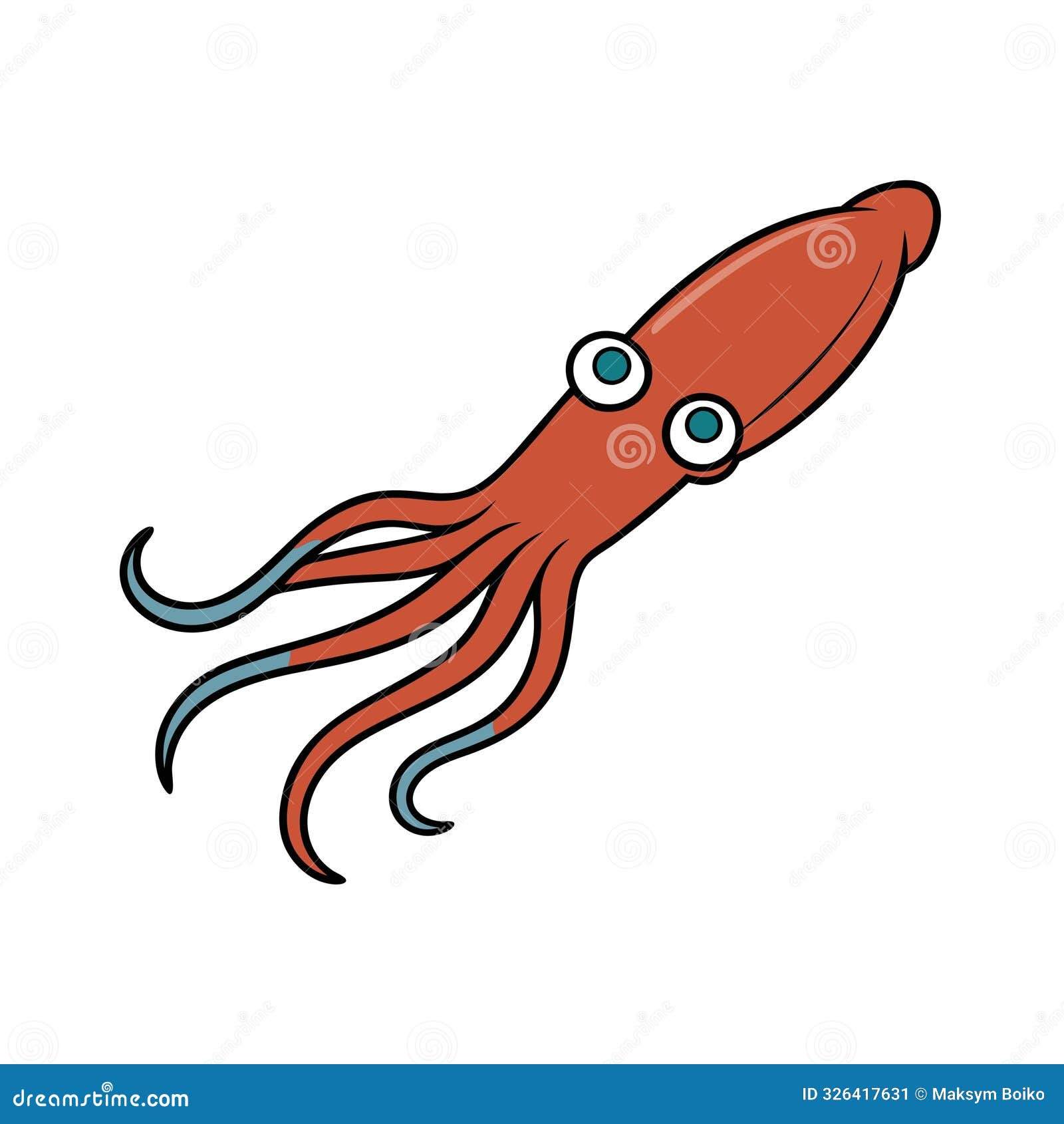 Colossal Squid Swims Icon Vector Stock Vector - Illustration of life ...