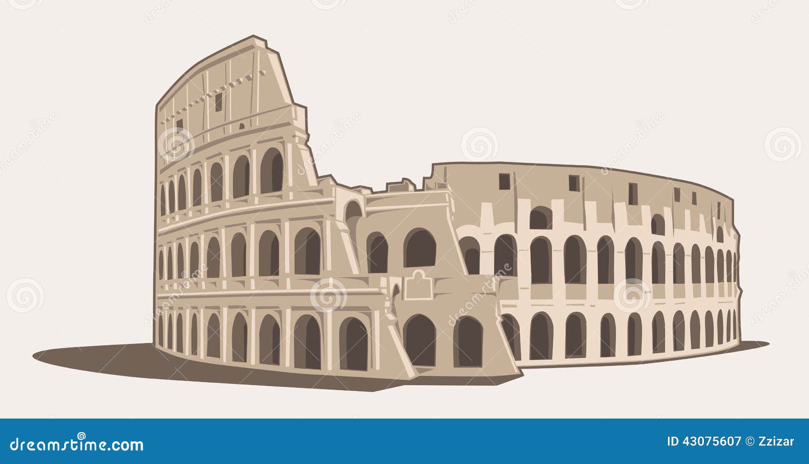 Colosseo illustrazione vettoriale. Illustrazione di italia - 43075607