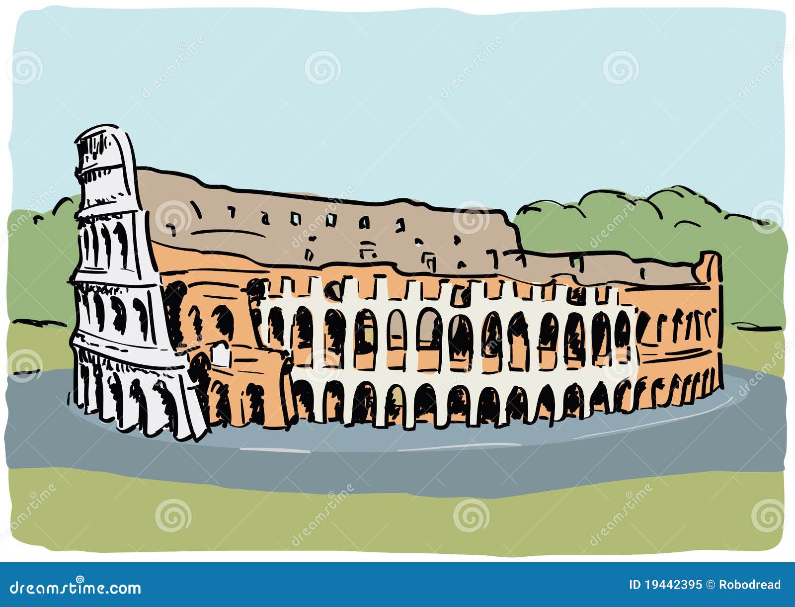 Colosseum stock illustration. Illustration of hotel, holiday - 19442395