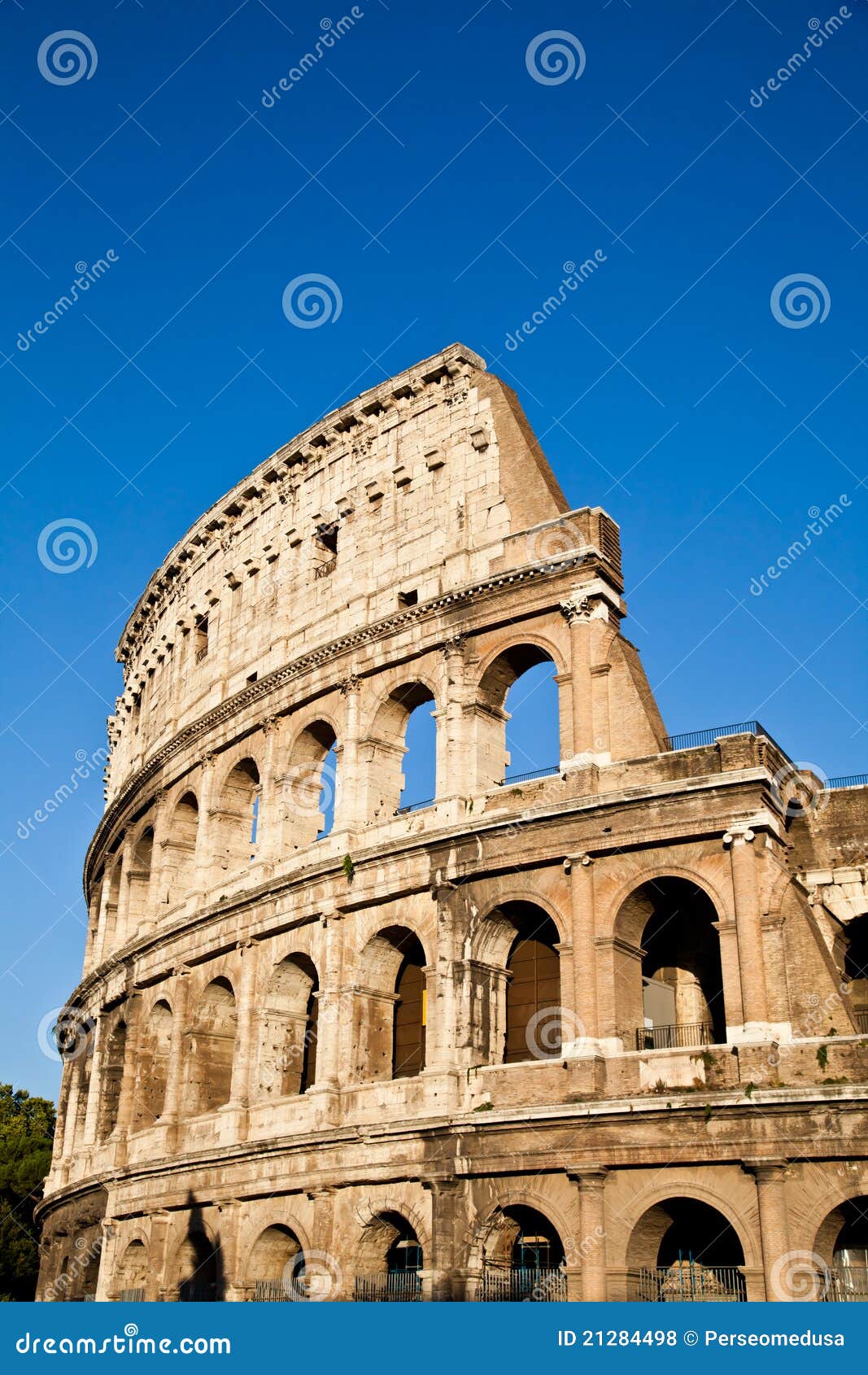 Colosseum with blue sky stock photo. Image of amphitheatre - 21284498