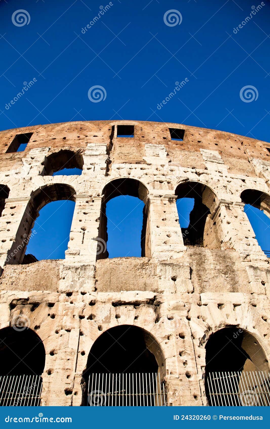 Colosseum with blue sky stock photo. Image of amphitheater - 24320260