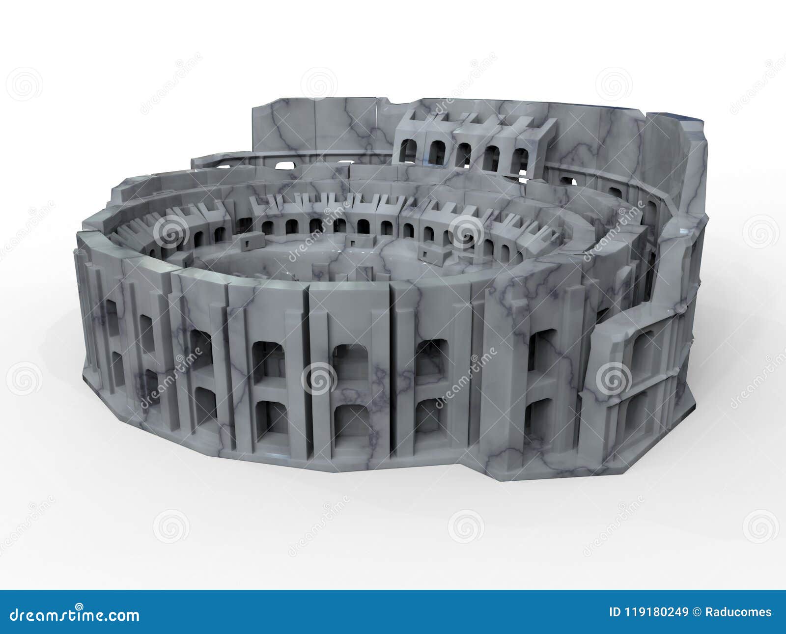 Colosseum 3D Model in Marble Stock Illustration - Illustration of ...