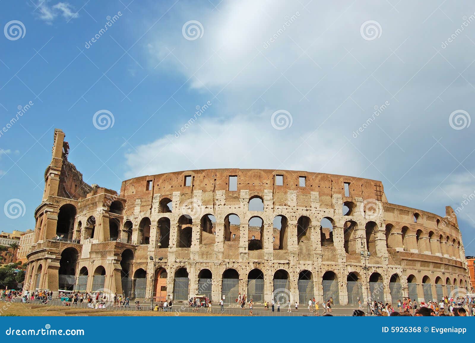 The Colosseum, Famous Ancient Amphitheater in Rome Stock Photo - Image ...