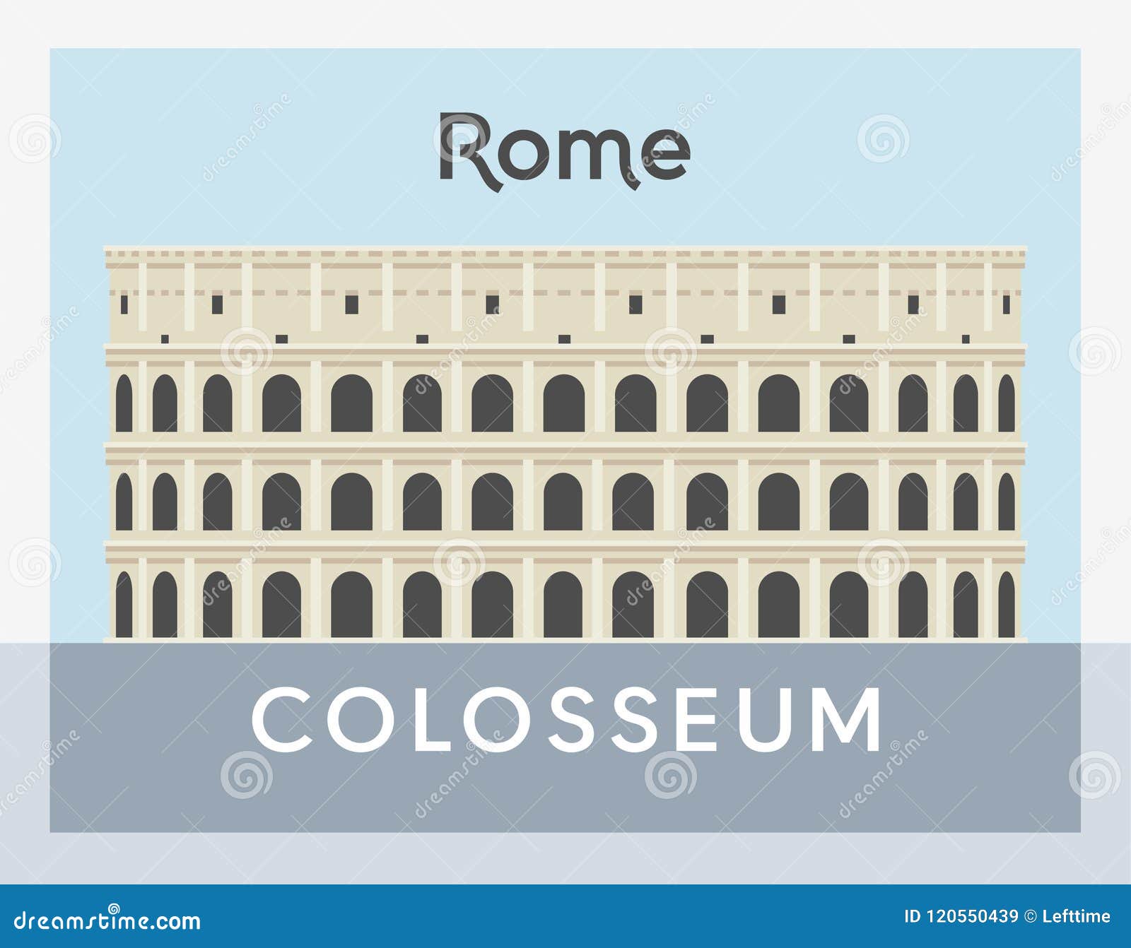 Colosseum Flat Style Vector Illustration Stock Vector - Illustration of ...