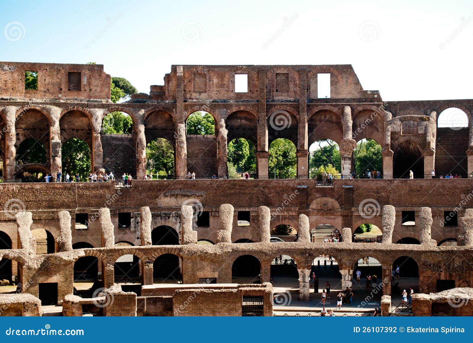 Colosseum Inside. Side View. Stock Photo - Image of historic, cityscape ...
