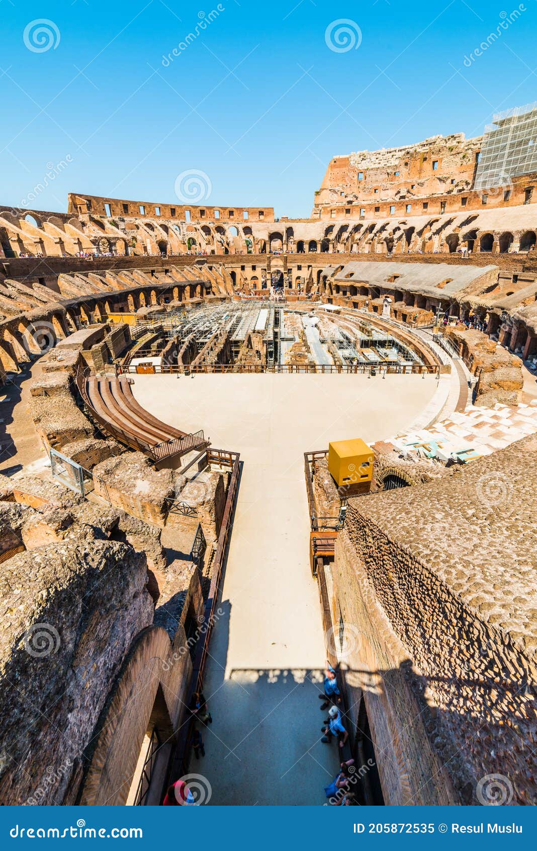 Colosseum Interior View in Rome, Italy Stock Image - Image of blue ...