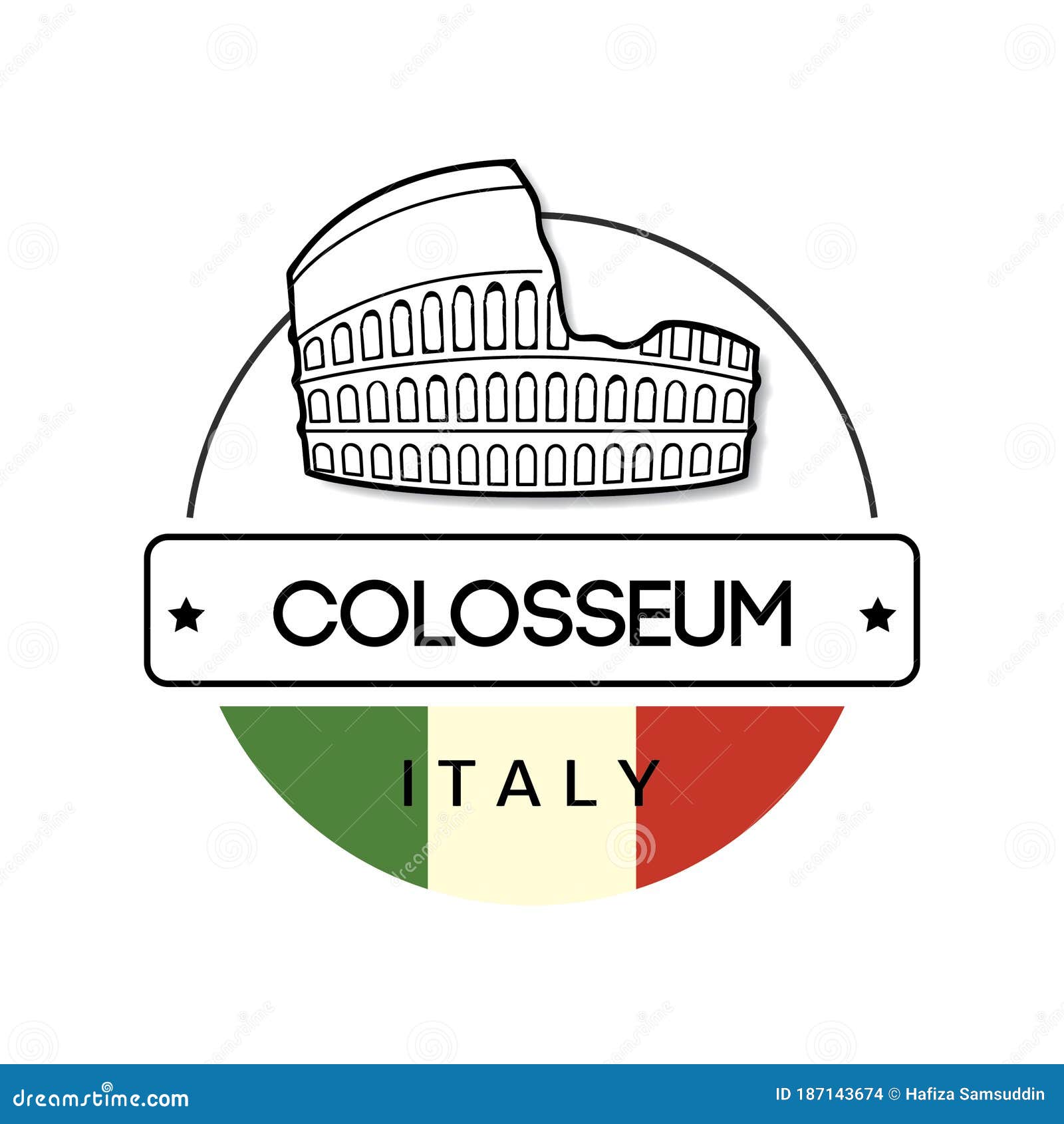 Colosseum Label. Vector Illustration Decorative Design Stock Vector ...