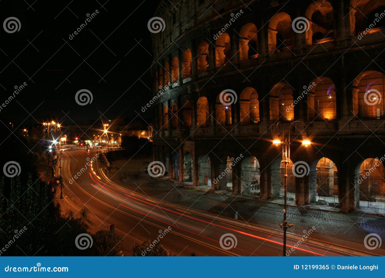 Colosseum at Night stock image. Image of colesseum, italian - 12199365