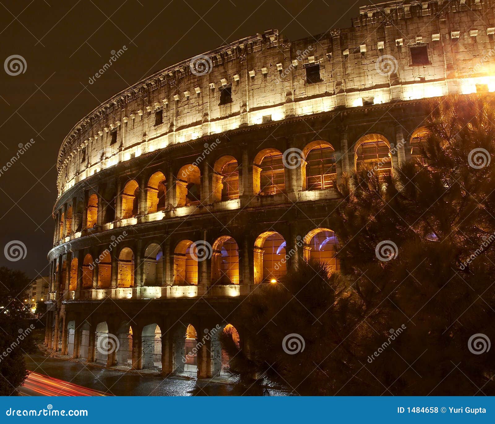 Colosseum at night stock photo. Image of roma, curves - 1484658