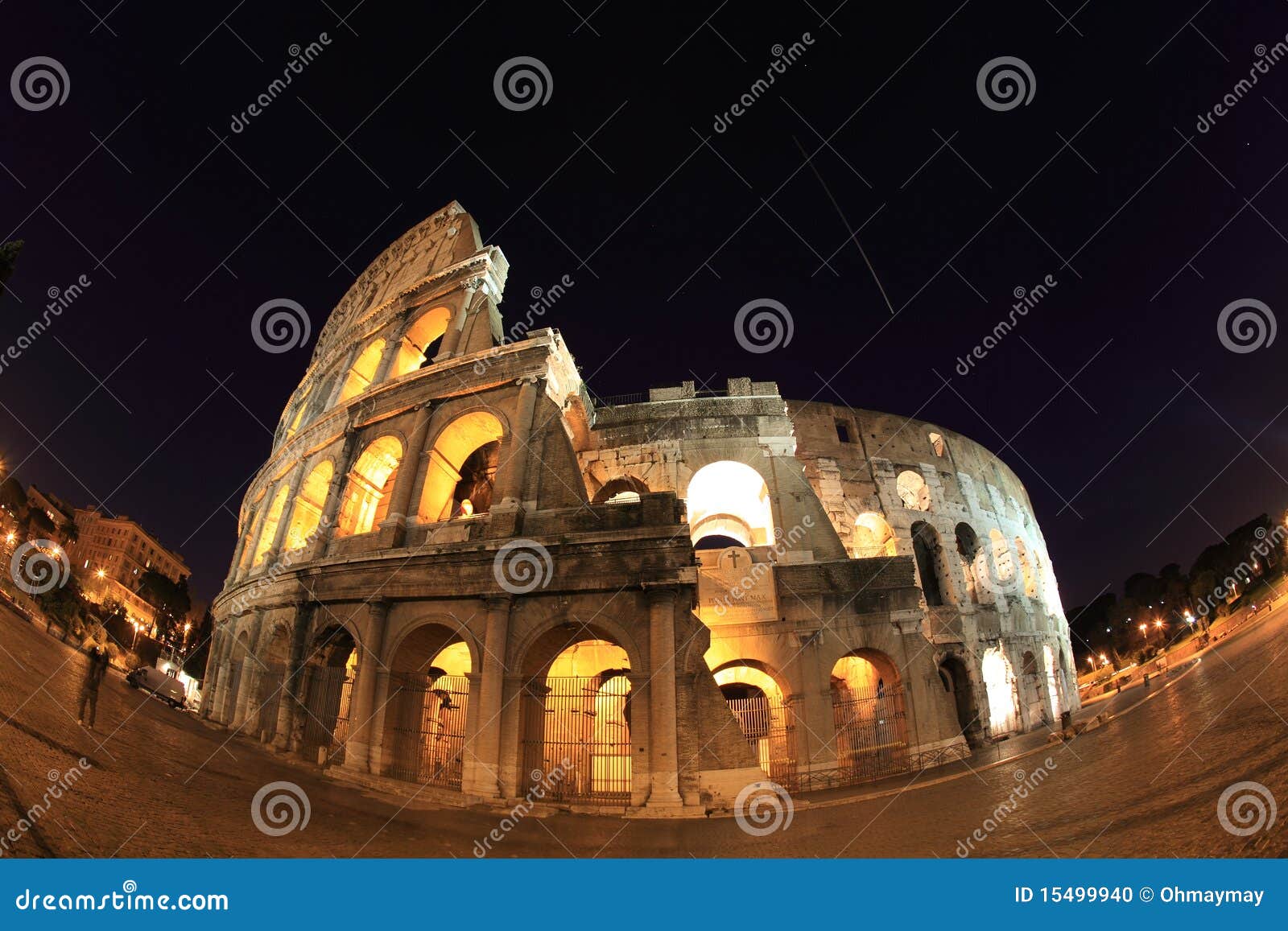 Colosseum by night stock photo. Image of city, architecture - 15499940